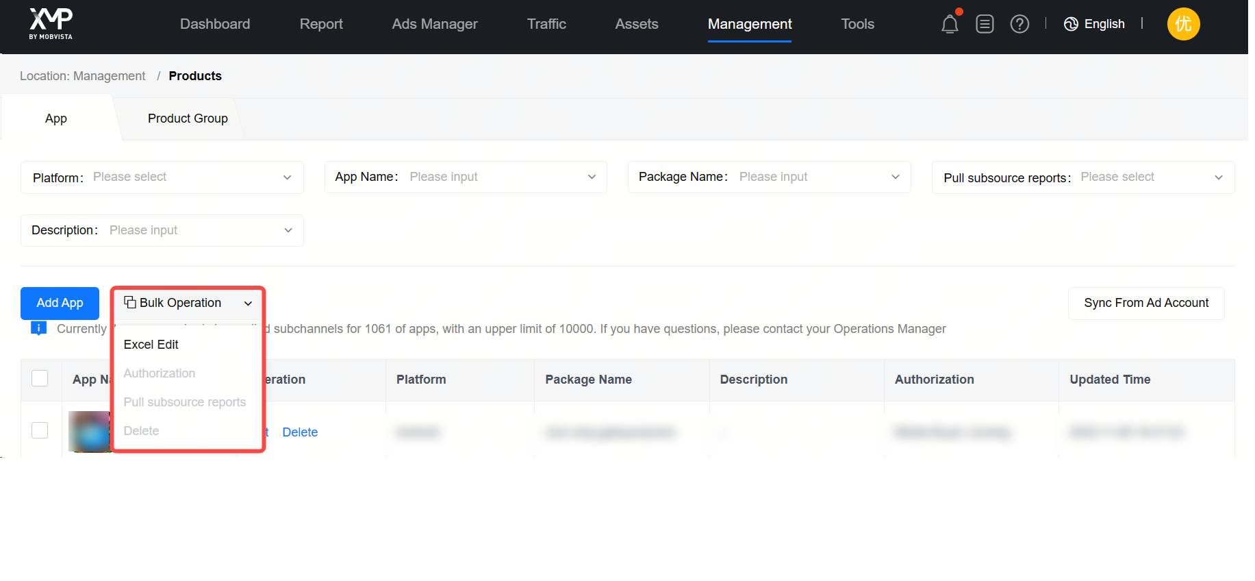 Apps Management-XMP | Help Center